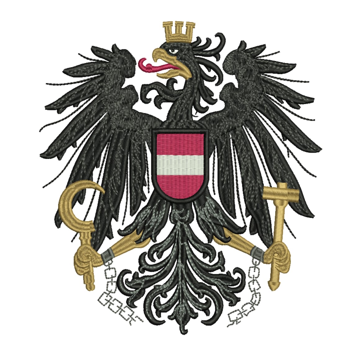 Adler Österreich Stickdatei 5 Größen Großes Austria Wappen - Etsy