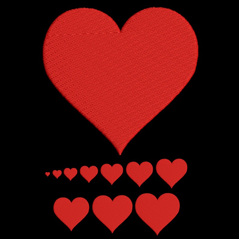 Hearts Embroidery Design 10 Sizes -fillstich Mini Red Heart Symbol ...