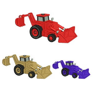 Backhoe Excavator Embroidery Designs | 3 Sizes | Mini Construction ...