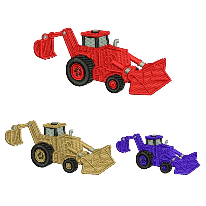 Backhoe Excavator Embroidery Designs 3 Sizes Mini - Etsy
