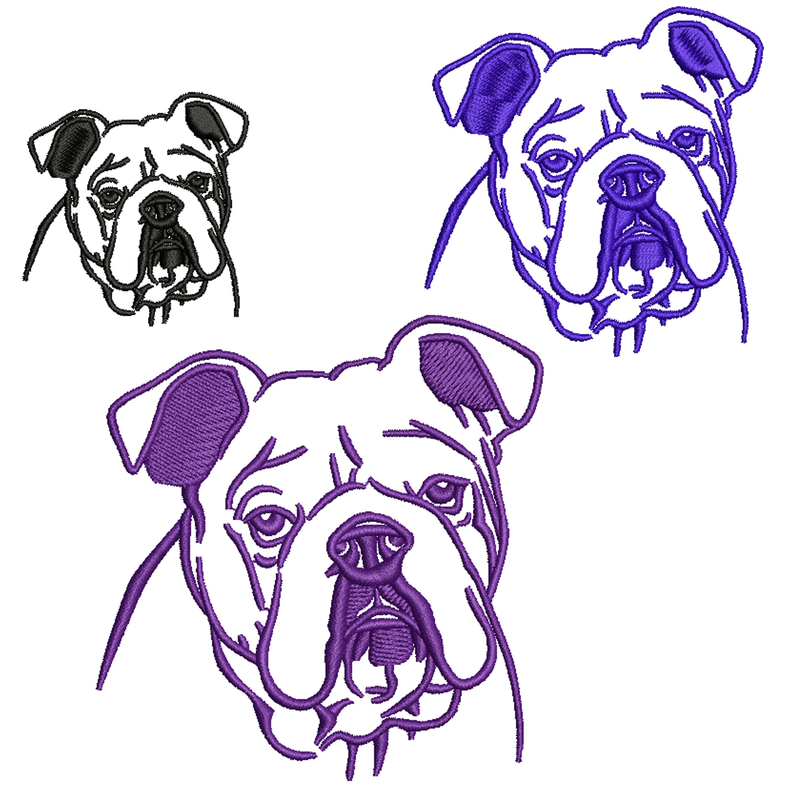 Bulldog Embroidery Design 6 Sizes Lovely Dog Head Machine - Etsy