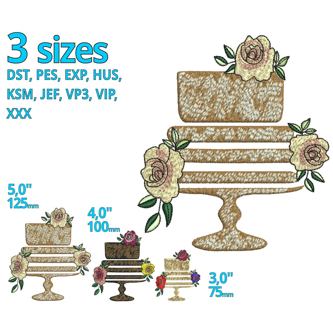 Cake Embroidery Design 3 Sizes Wedding / Brithday Cake Baking Machine ...