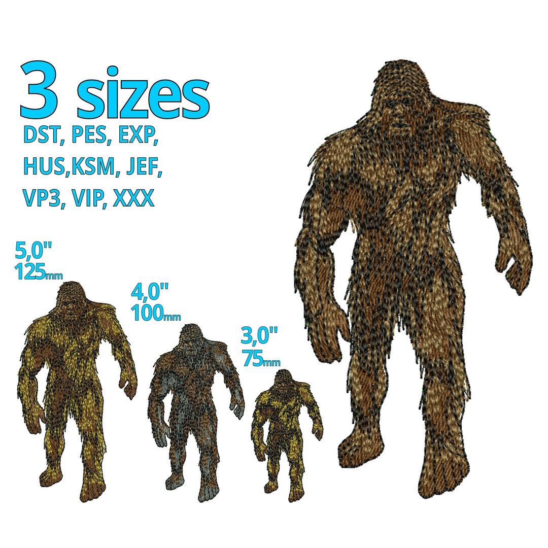 Bigfoot Embroidery Design - Real Bigfoot Junior Machine Embroidery File ...