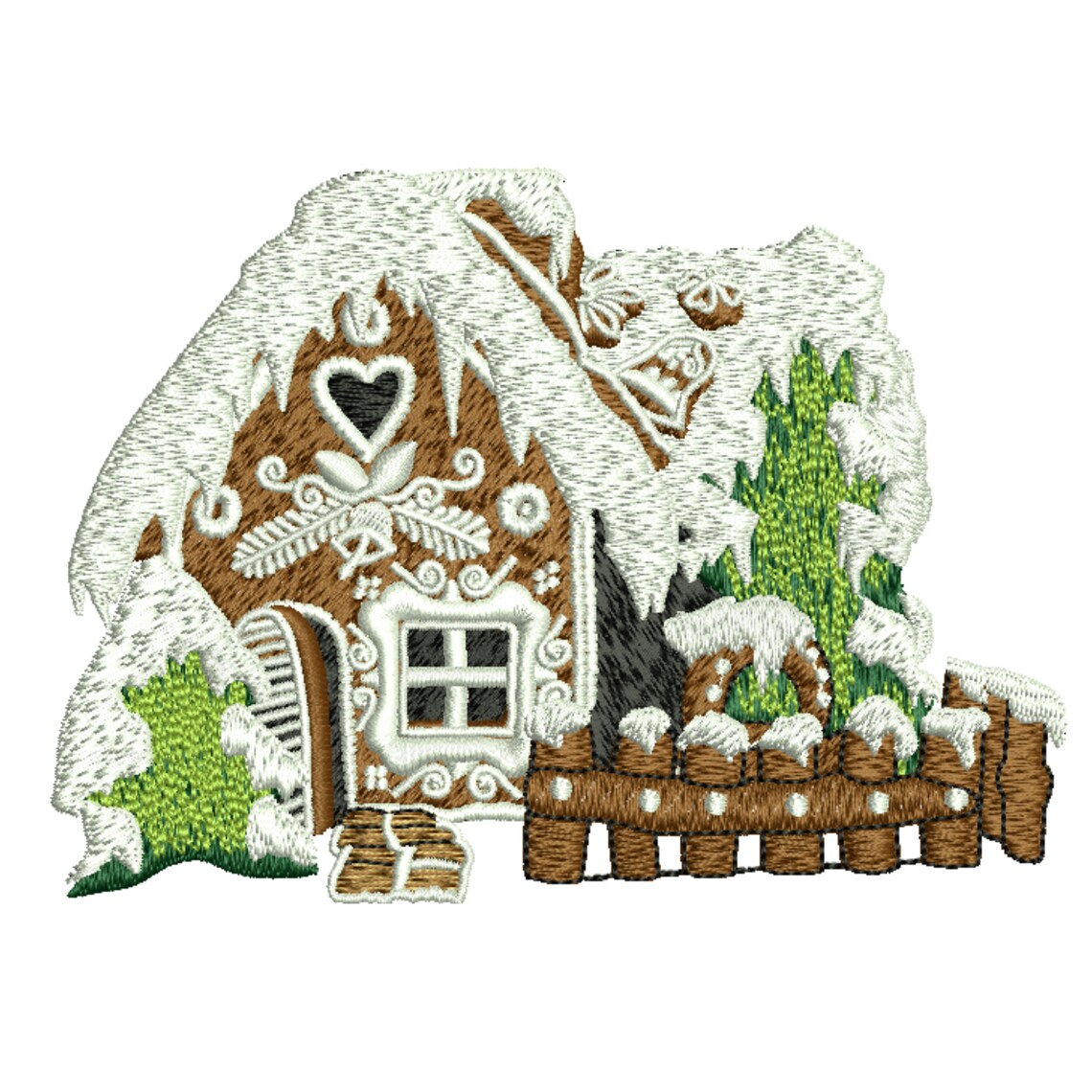 Gingerbread House Embroidery Design 2 Sizes- Christmas Baking Machine ...