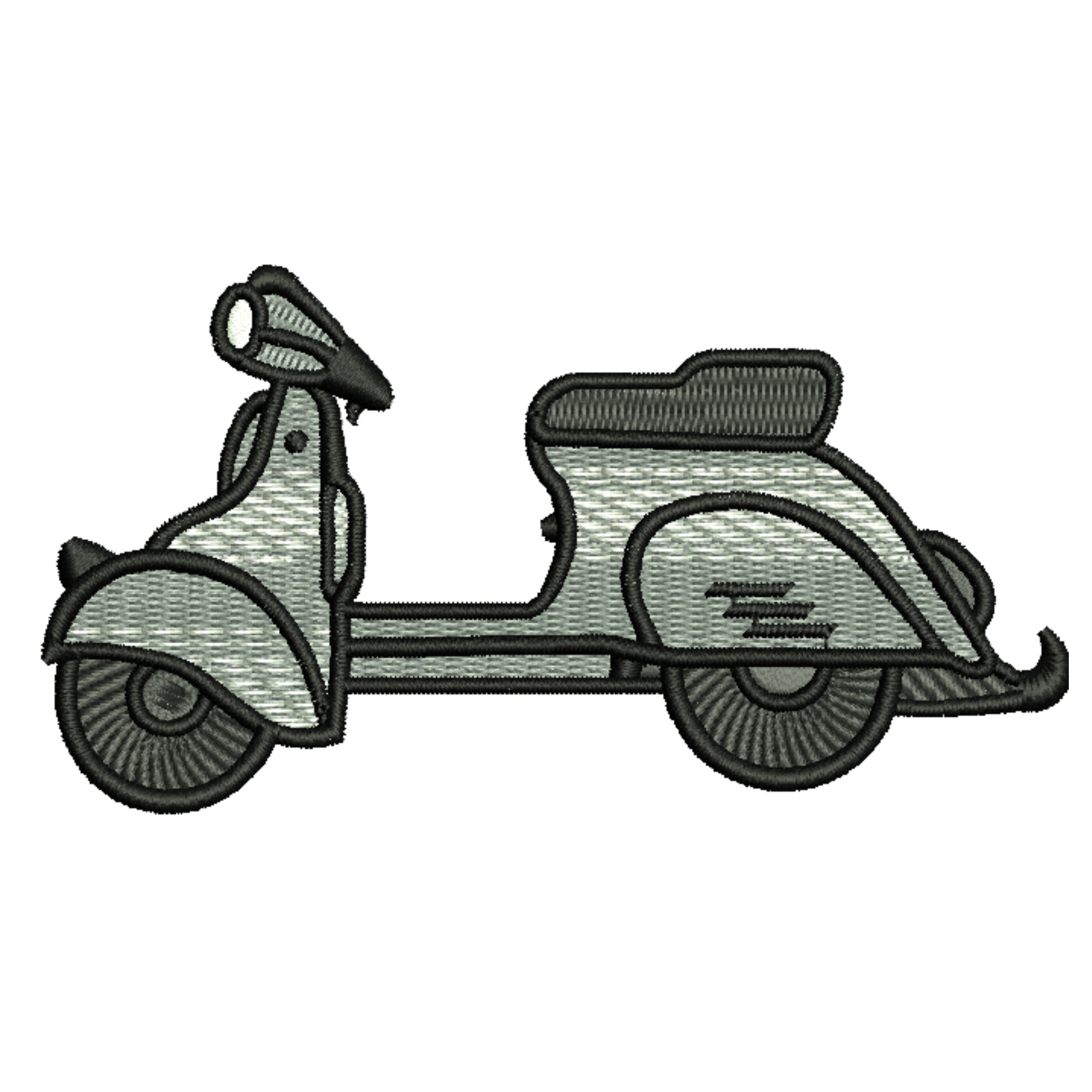 Motoroller Embroidery Design 3 Sizes - Vintage Roller Motorcycle Vespa ...