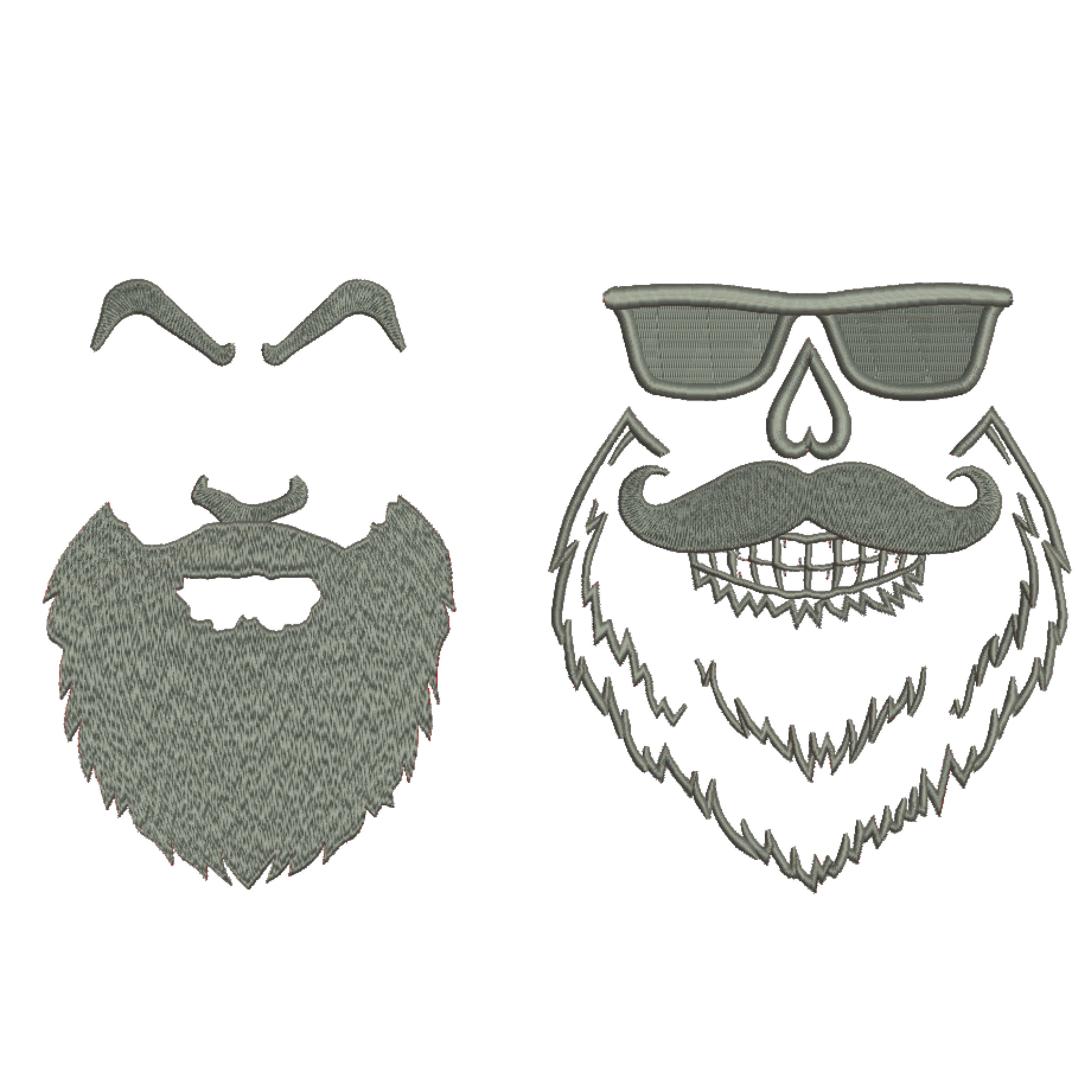 BEARD Embroidery Design 2 LOGOS 3 Sizes Barber Shop - Etsy