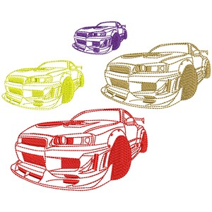 Sport Car Embroidery Design 6 Sizes, Sport Auto Machine Embroidery File ...