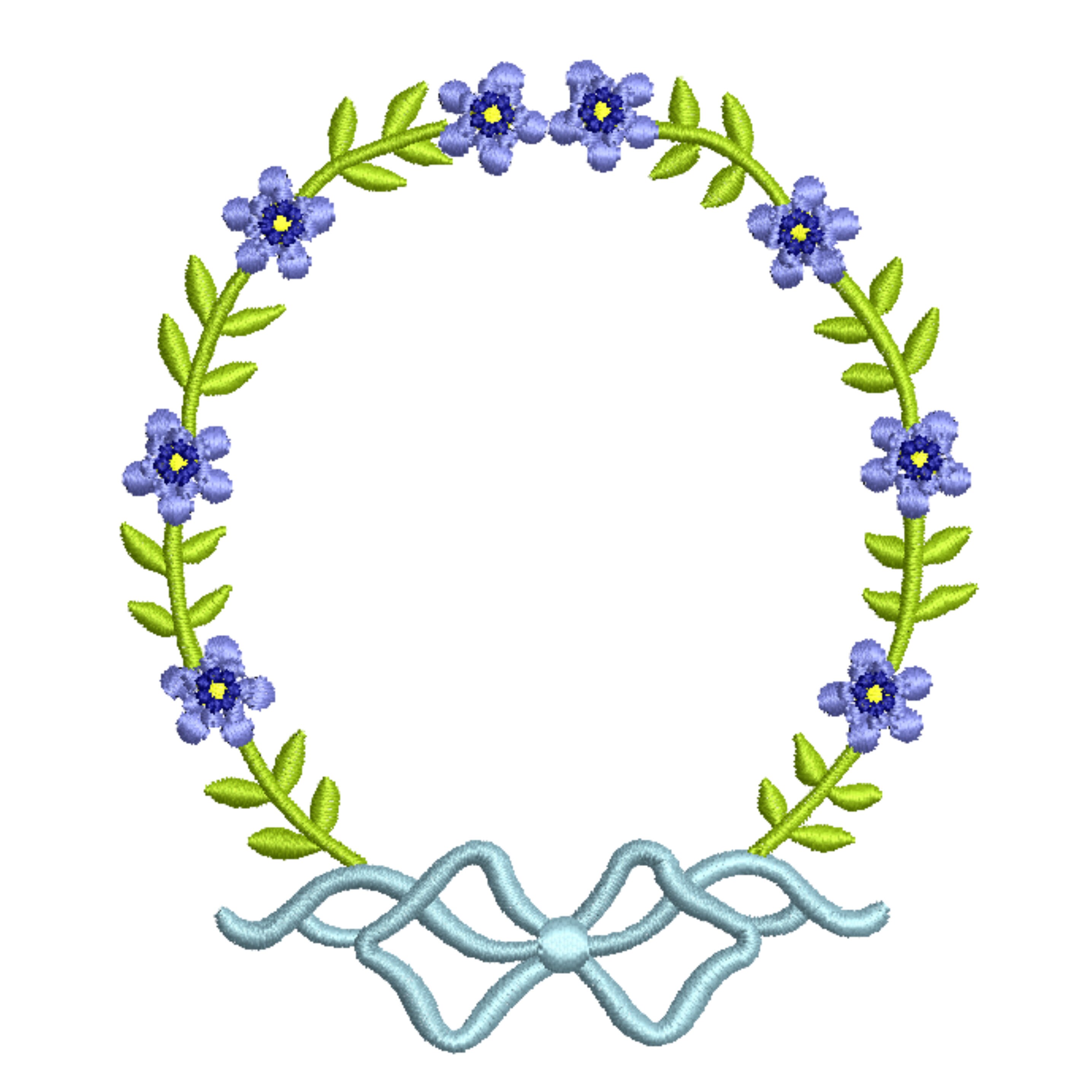 Monogram Floral Machine Embroidery Design Circle Frame 4 Sizes- Flowers ...