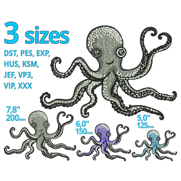 Octopus Embroidery - Etsy