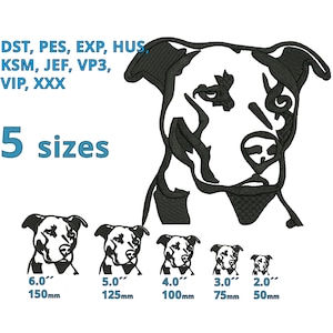 American Pitbull Embroidery Design 5 Sizes, Fight Dog Outline Machine ...