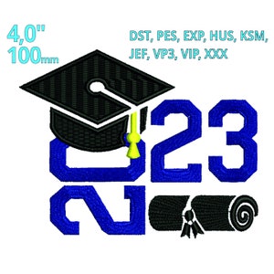 2023 Graduation Embroidery Design 3 Logos- Graduation Hat Machine ...