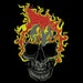 FIRE Skull Head Embroidery Design 3 Sizes DOWNLOAD Flaming Skullhead ...