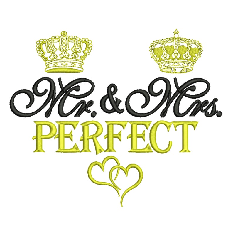Mr. and Mrs. Perfect Embroidery Design 3 Sizes Wedding - Etsy