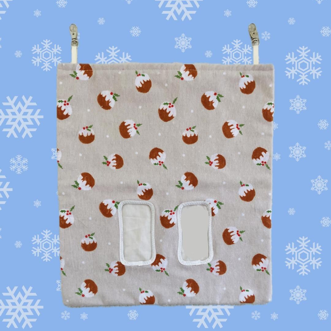 NEW Little Pudding Christmas Print Rabbit Hay Bag Feeder Larger 2 Holes ...