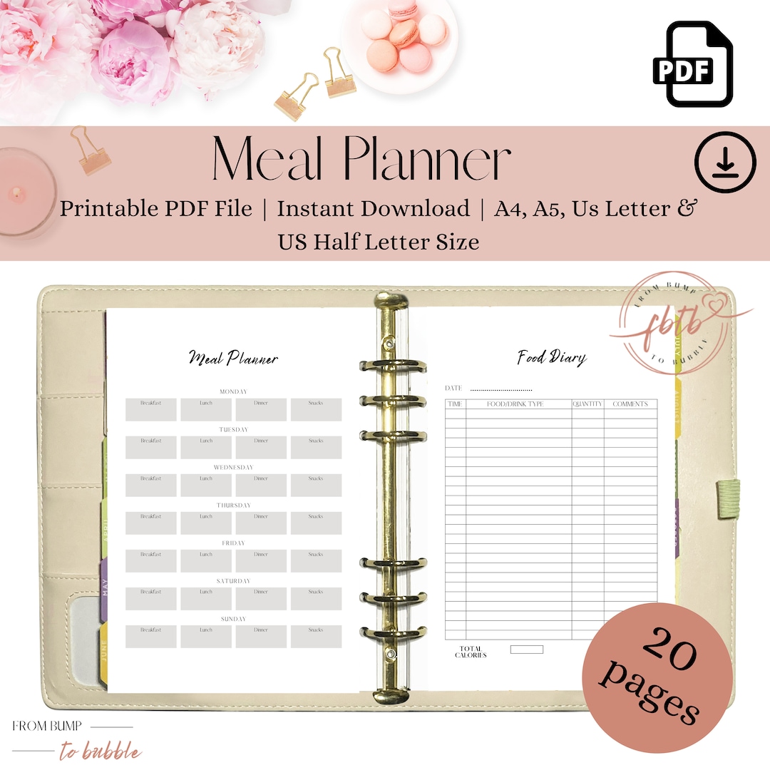 Meal Planner Weekly Menu Planner DIY Recipe Planner Book Printable ...
