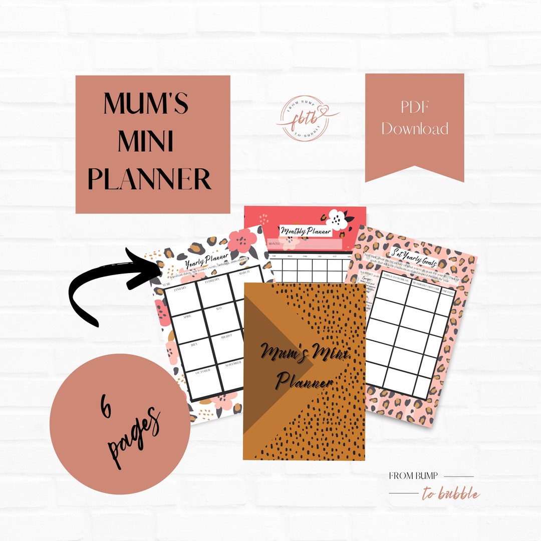 Mum's Mini Planner Printable Digital Download | Daily Monthly Yearly ...