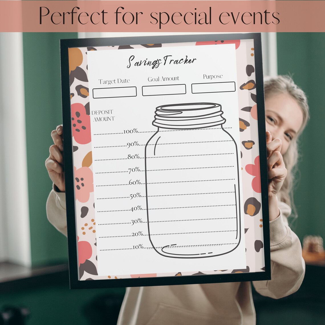 Savings Tracker Mason Jar | Savings Log | Savings Goal Planner | Money ...
