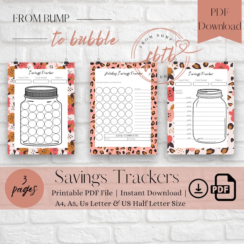 Savings Tracker Mason Jar | Savings Log | Savings Goal Planner | Money ...
