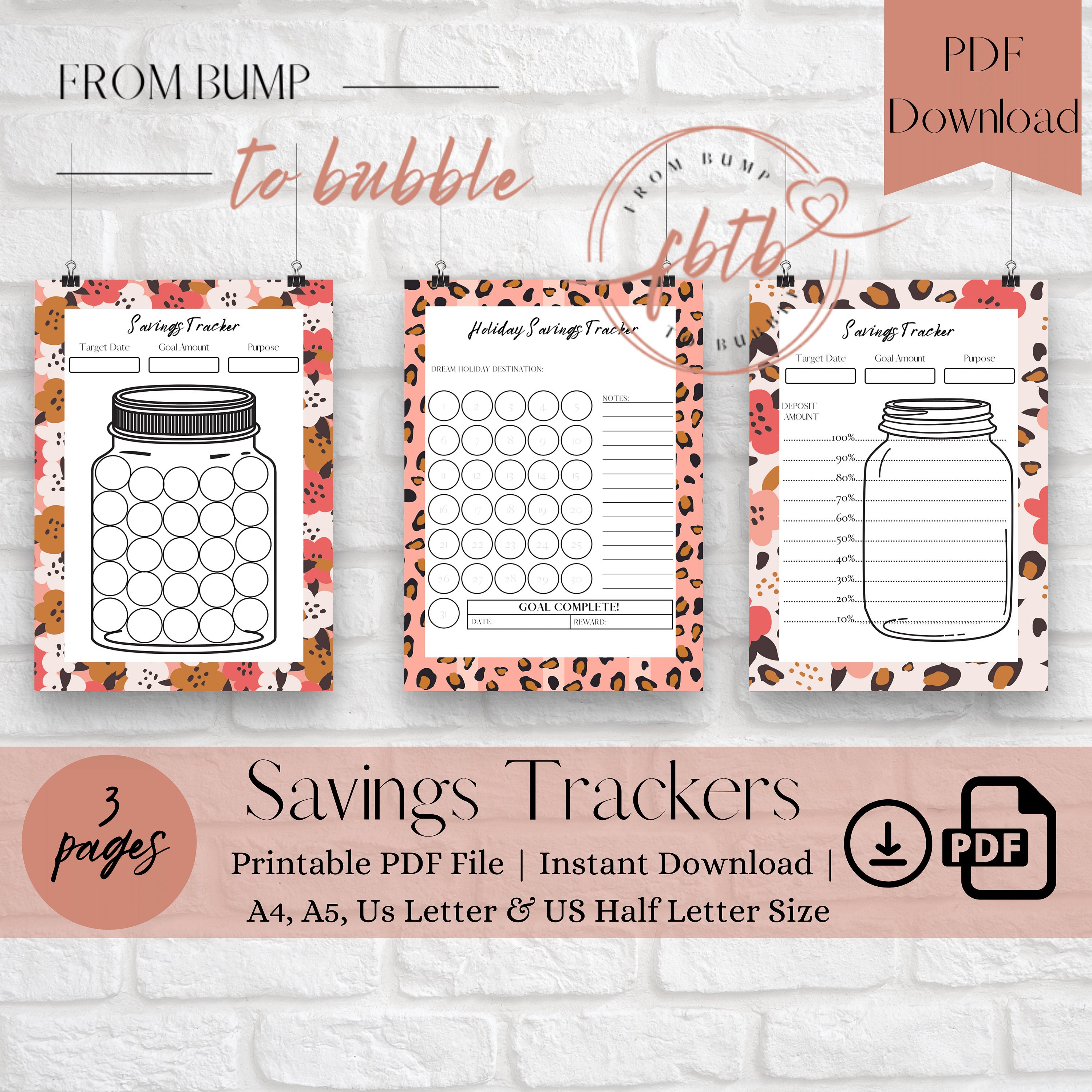 Savings Tracker Mason Jar | Savings Log | Savings Goal Planner | Money ...