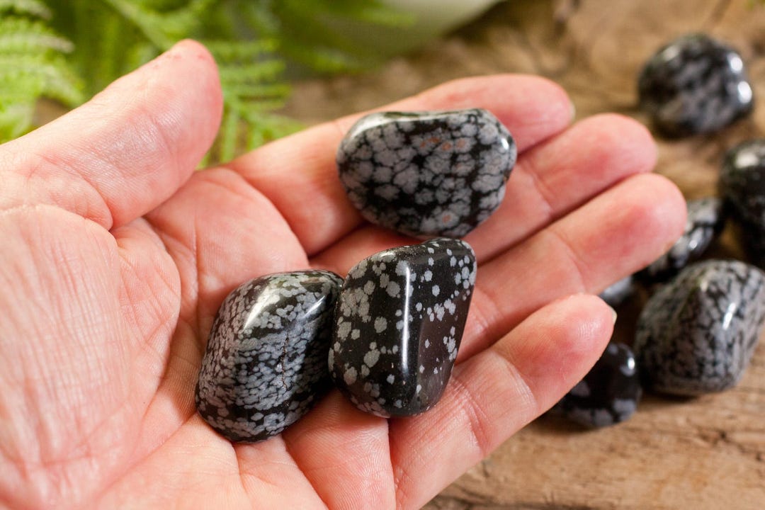 Snowflake Obsidian Tumbled Stone | Snowflake Obsidian Tumbled Stone ...