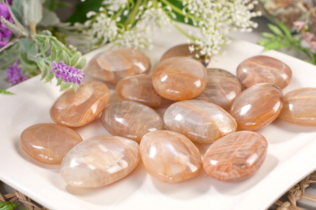 Moonstone Hand Flatterer Moonstone Lens Stone Moonstone Tumbled Stone ...