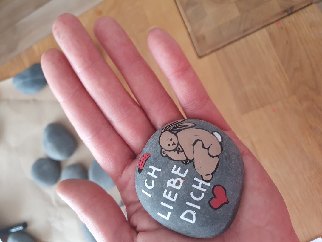 Hand-painted Stone, Paperweight, Memorial Stone, Lucky Stone With ...