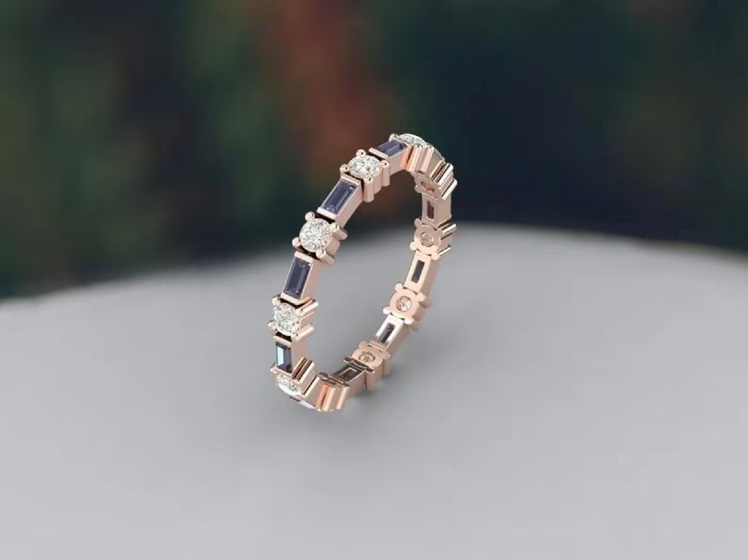 Alexandrite Eternity Ring Women's Wedding Ring Antique - Etsy