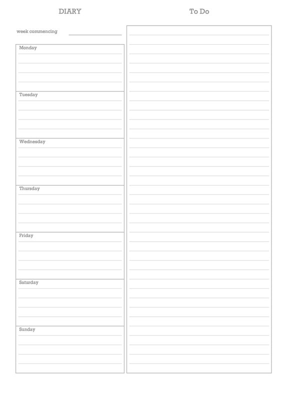 Blank Diary Single Page