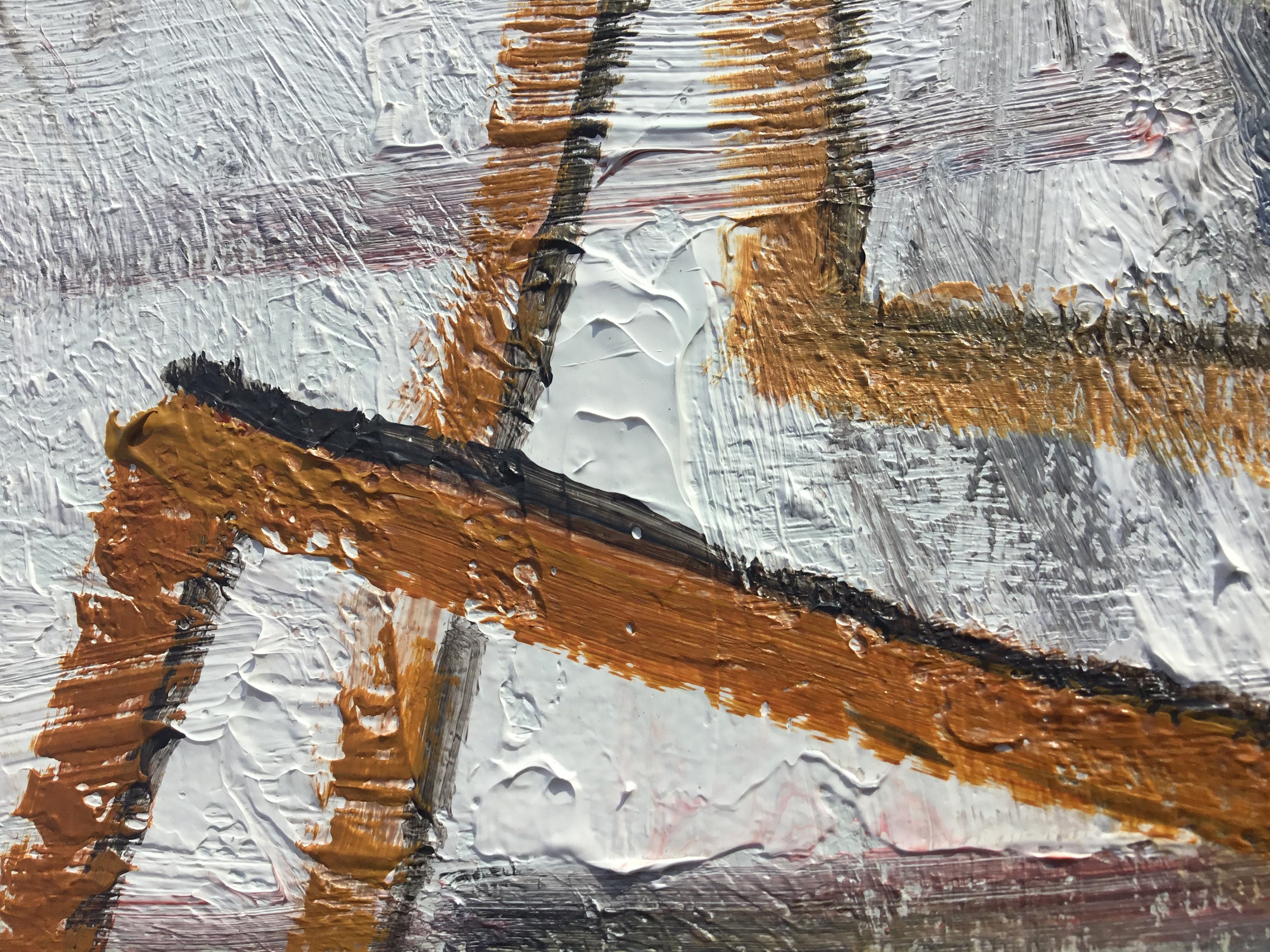 Extra Large Brown Rectangle Oil Painting Original Abstract Geometric ...