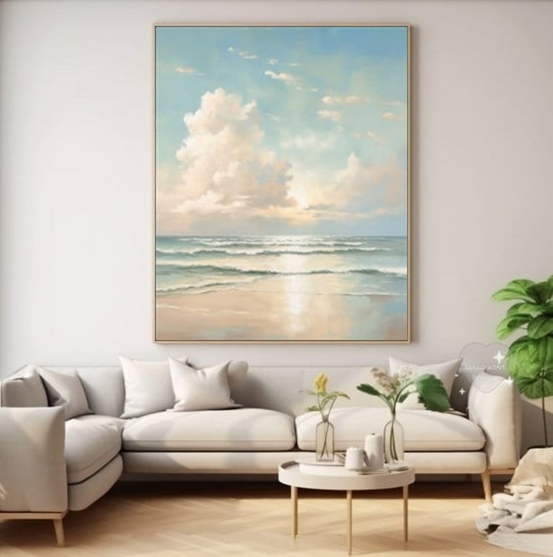Large Sky and Sea Painting Beach Original Abstract Oil Painting on ...