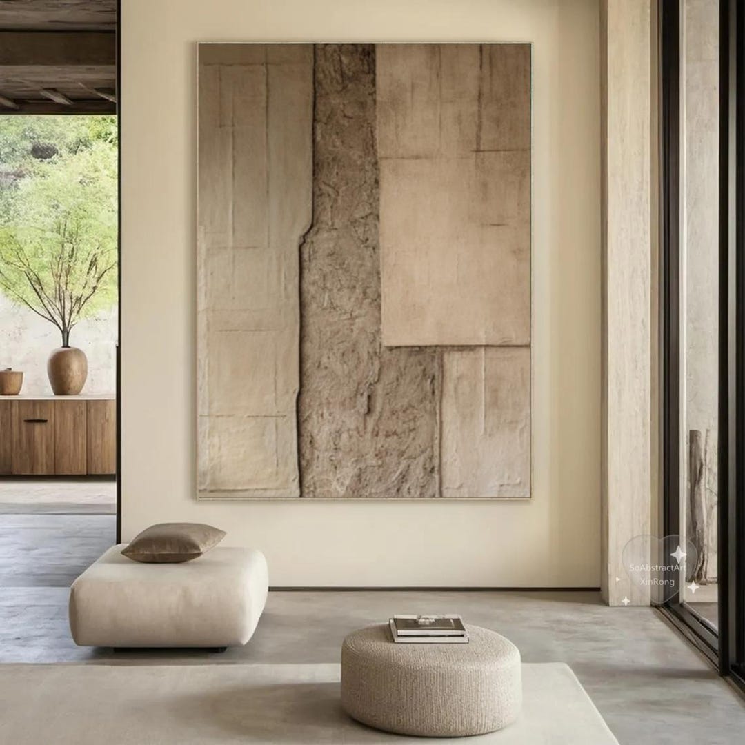 Earth Tone Abstract Painting Brown Abstract Art Large 3D Texture Wall ...
