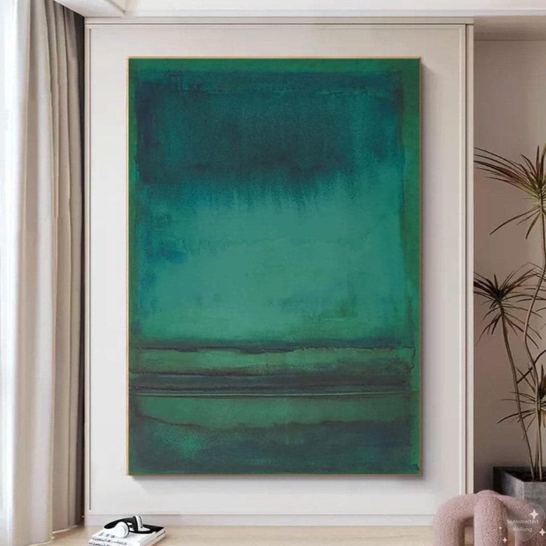 Large Green Abstract Painting on Canvas Green Textured Wall Art ...