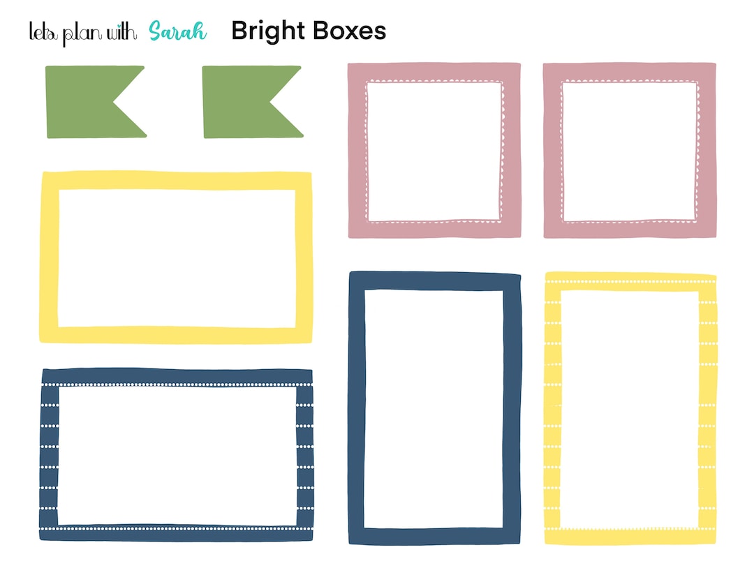 BRIGHT BOXES Printable Journal Boxes, Functional Boxes for Planners ...