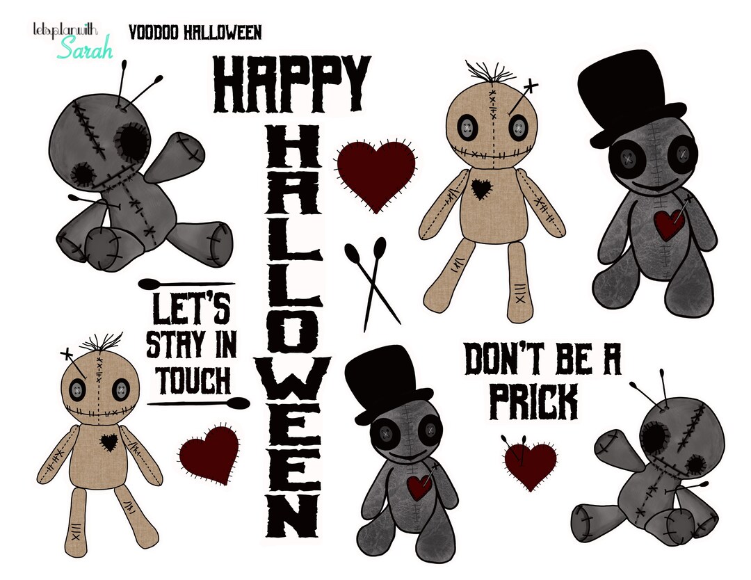 VOODOO HALLOWEEN Printable Voodoo Dolls Stickers for Planners ...