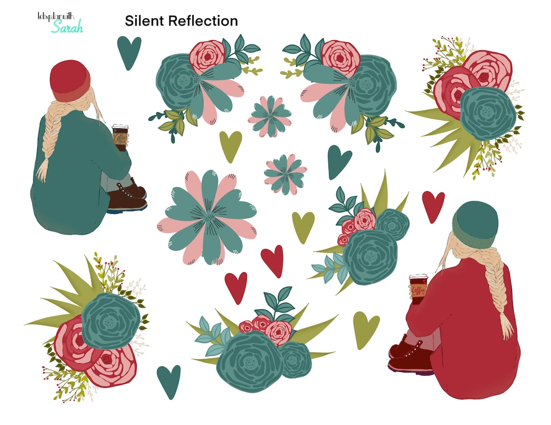 SILENT REFLECTION Printable Decorative Stickers for Planners - Etsy