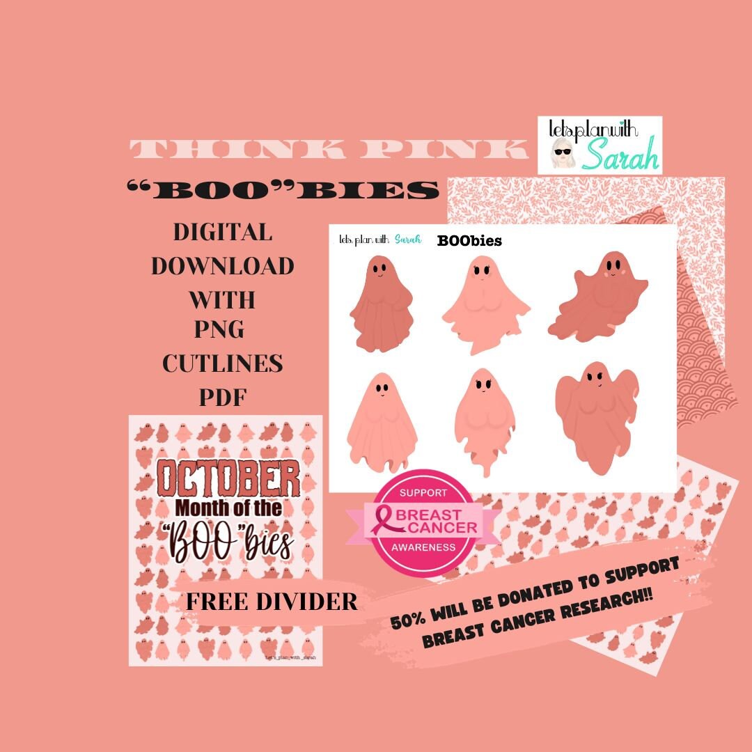 Boobies FUN Think Pink Printable Stickers for Your Planner - Etsy