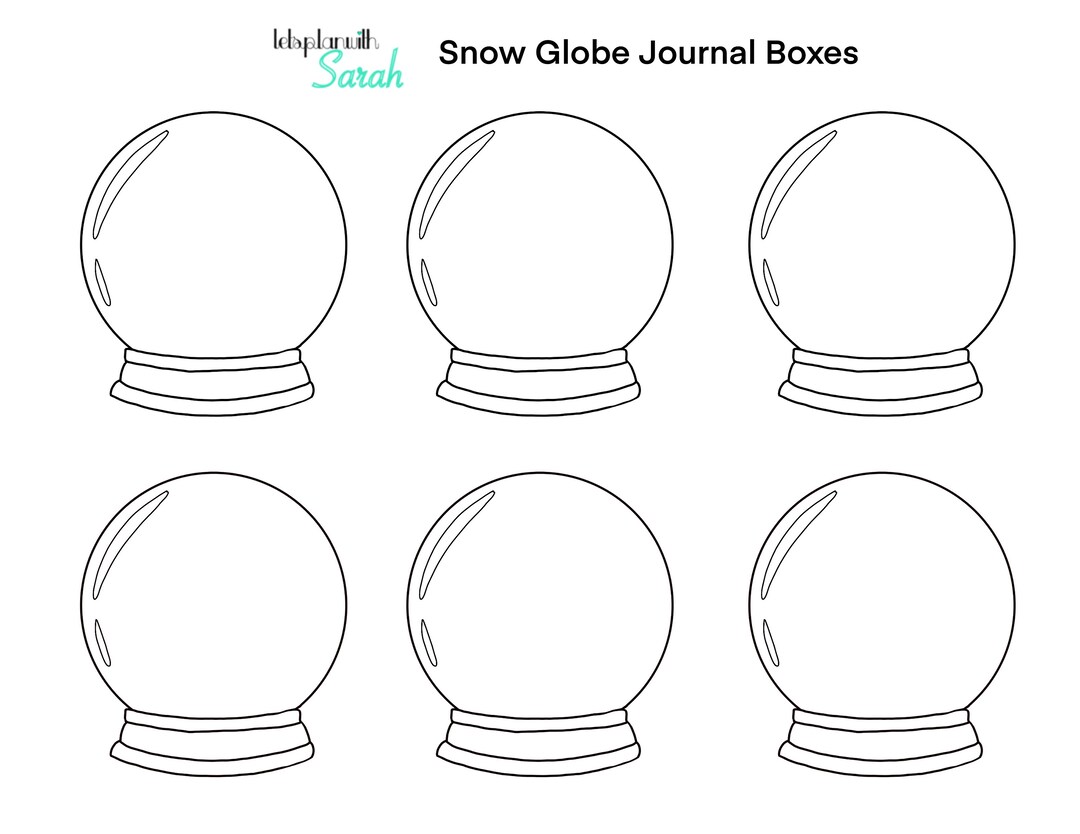 SNOW GLOBE Journal BOXES Printable Stickers for Planners, Journaling ...