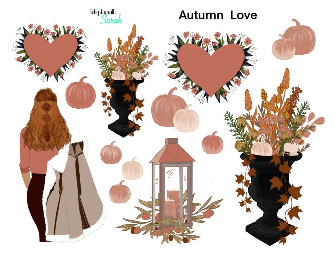 AUTUMN LOVE Printable FALL Stickers for Planners Scrapbooking - Etsy