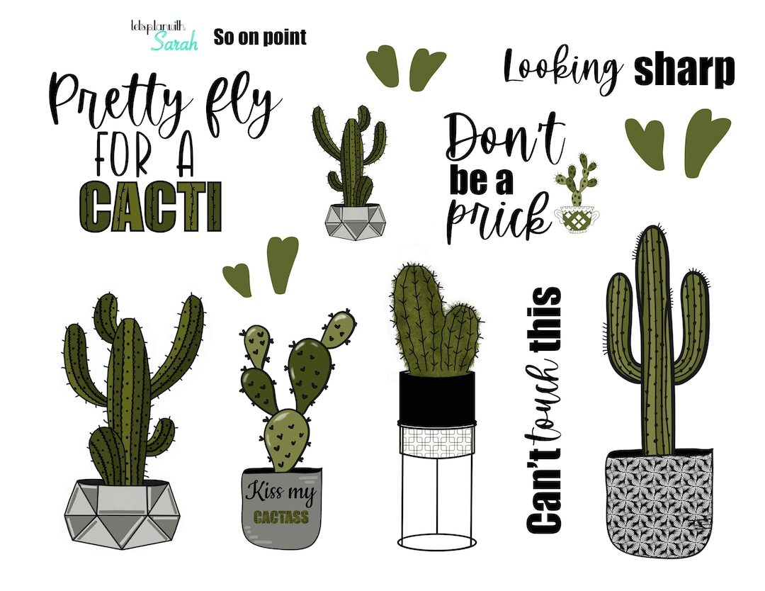 SO ON POINT Cacti Stickers Printable Planner Stickers Scrapbooking ...