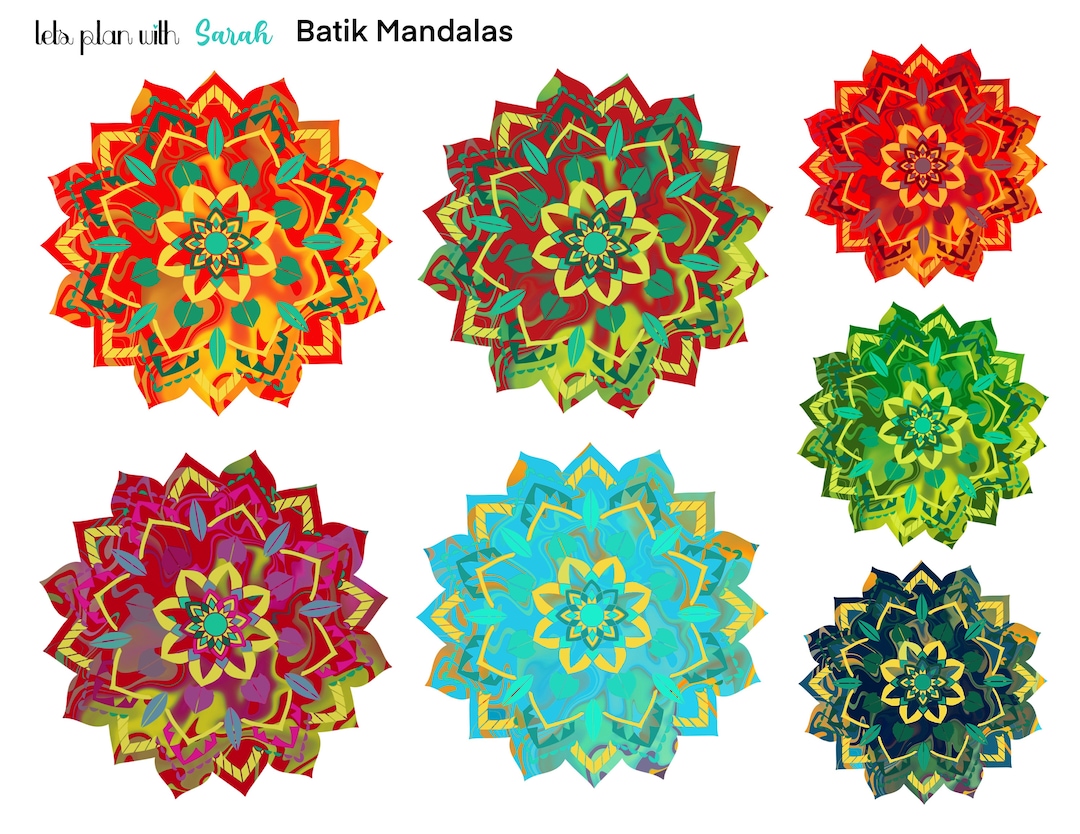 BATIK MANDALAS Printable for Planners, Journal, Scrapbooks Etc. - Etsy