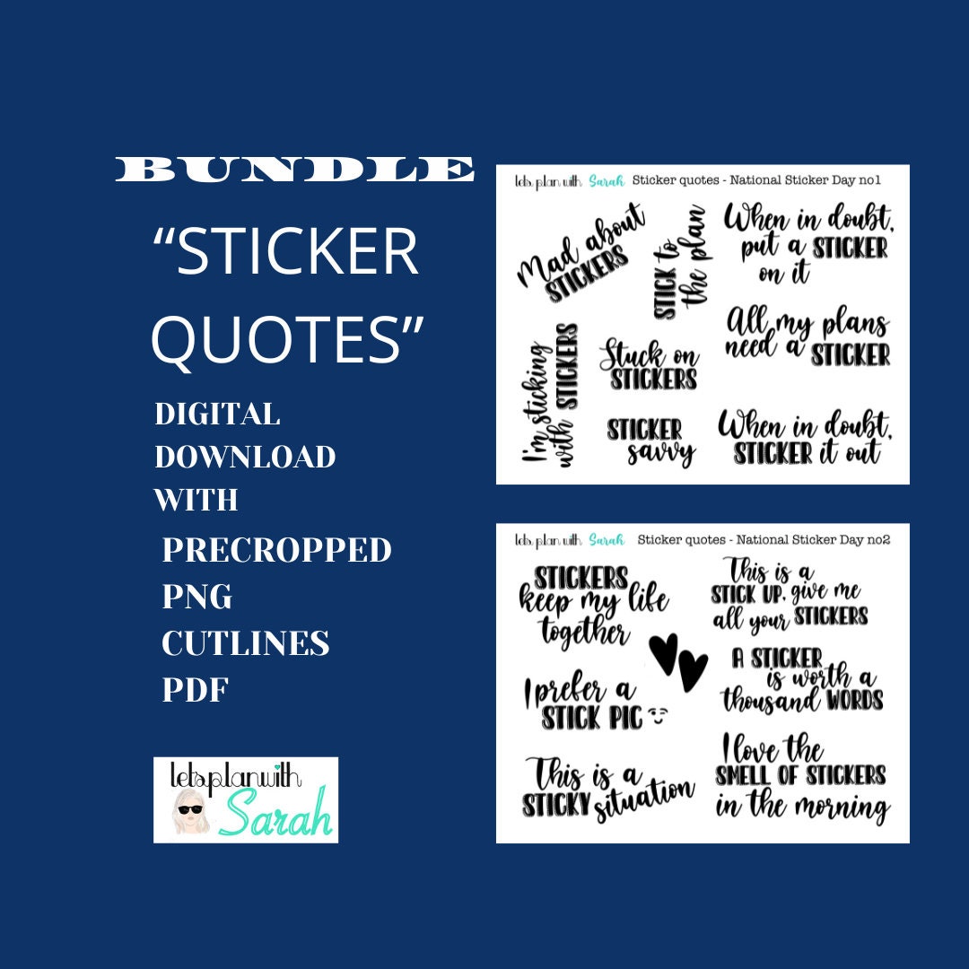 STICKER QUOTES ETSY Printable Planner Stickers, National Sticker Day ...