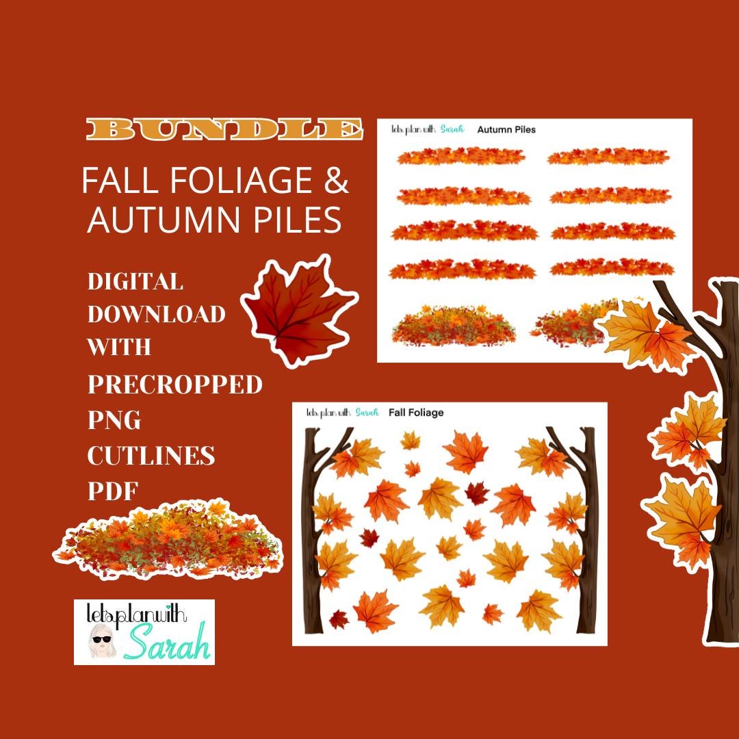 FALL FOLIAGE & AUTUMN Piles Printable Fall Stickers for Framing and ...
