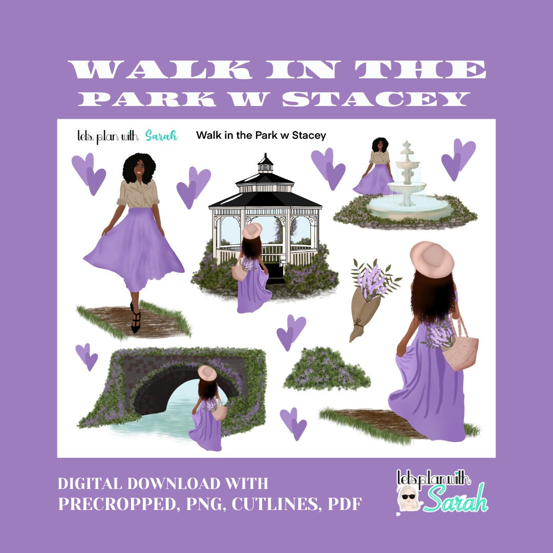 WALK in the PARK With STACEY Printable Summer Stickers for Planners ...
