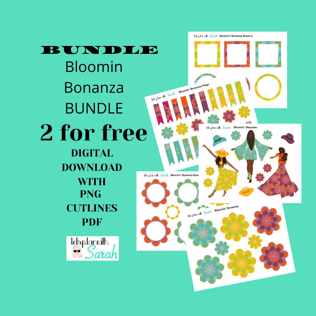 BLOOMIN BONANZA Big BUNDLE Printable Stickers for Fun Spreads in Your ...