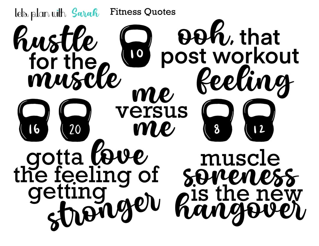 FITNESS QUOTES Printable Inspirational Quotes, Workout Planner, Fitness ...