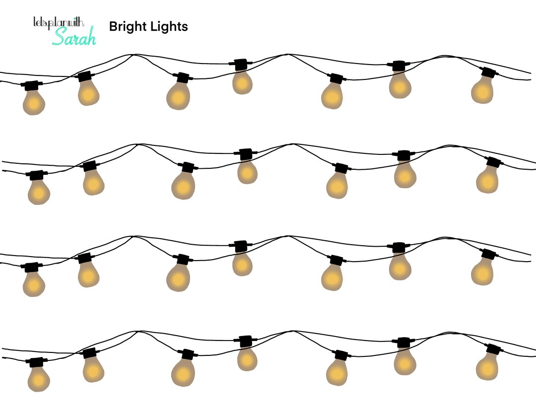 BRIGHT LIGHTS Printable Stickers for Planners, Scrapbooking and Bullet ...