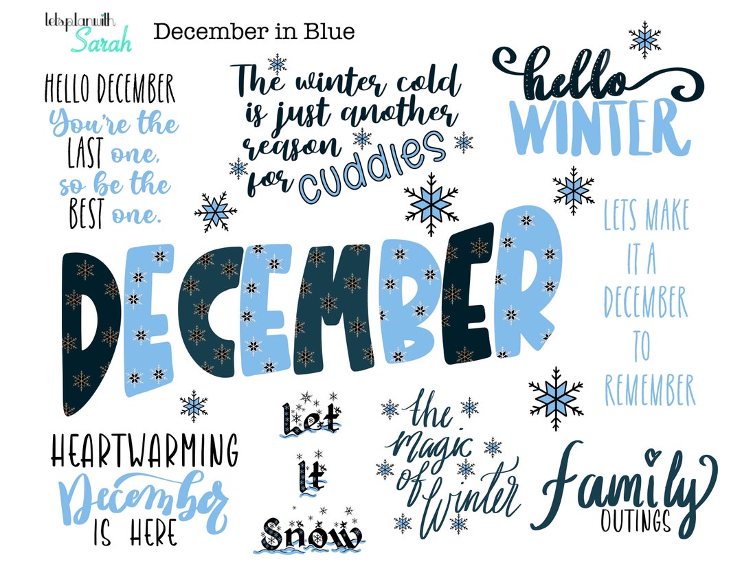 DECEMBER IN BLUE Printable Stickers for Planners Journaling - Etsy