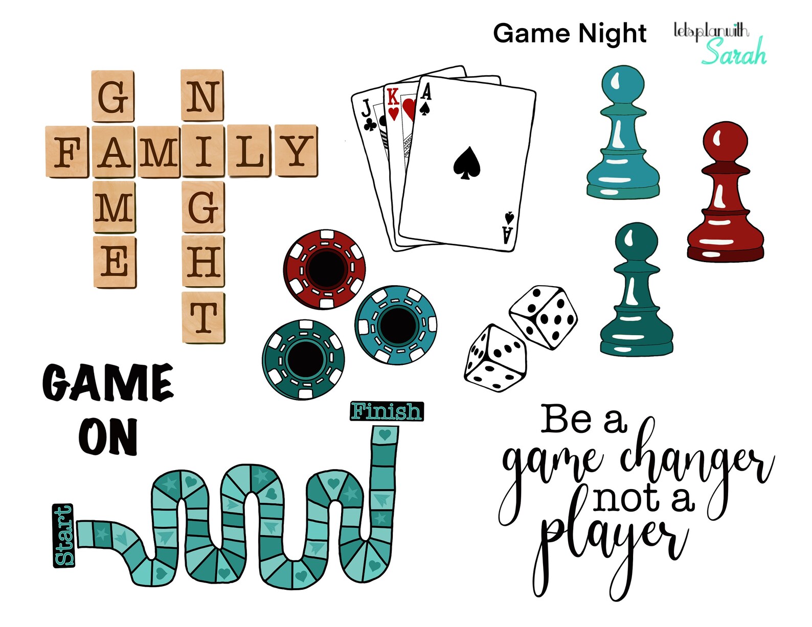 GAME NIGHT FUN Printable Stickers for Planners Scrapbooking - Etsy