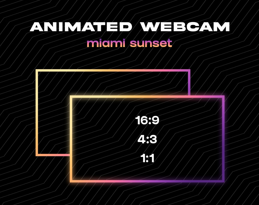 ANIMATED Miami Sunset Webcam Overlay for Twitch Streamers - Etsy