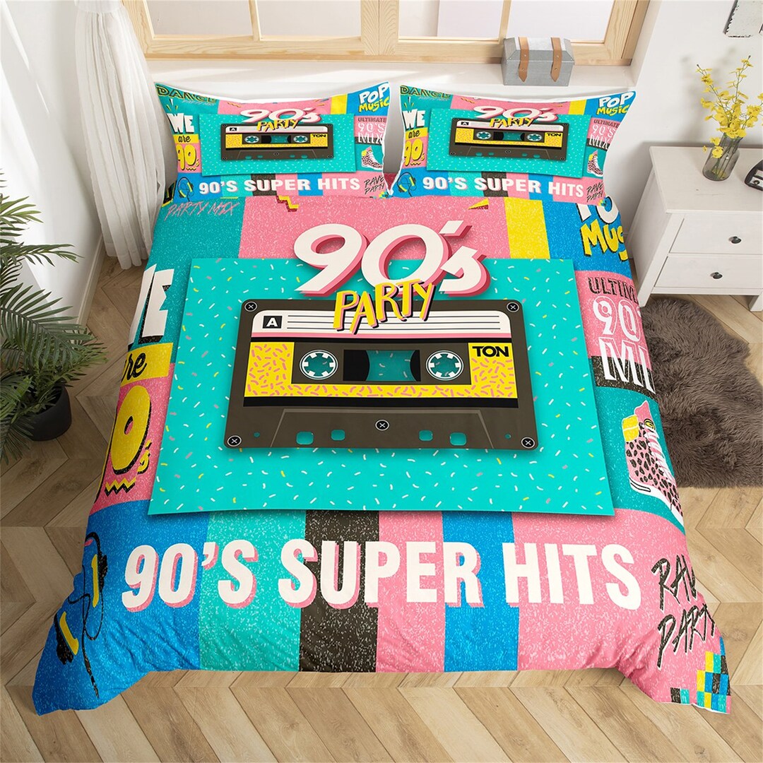 Musical Tape Duvet Cover 90s Super Hits Music Theme Bedding - Etsy